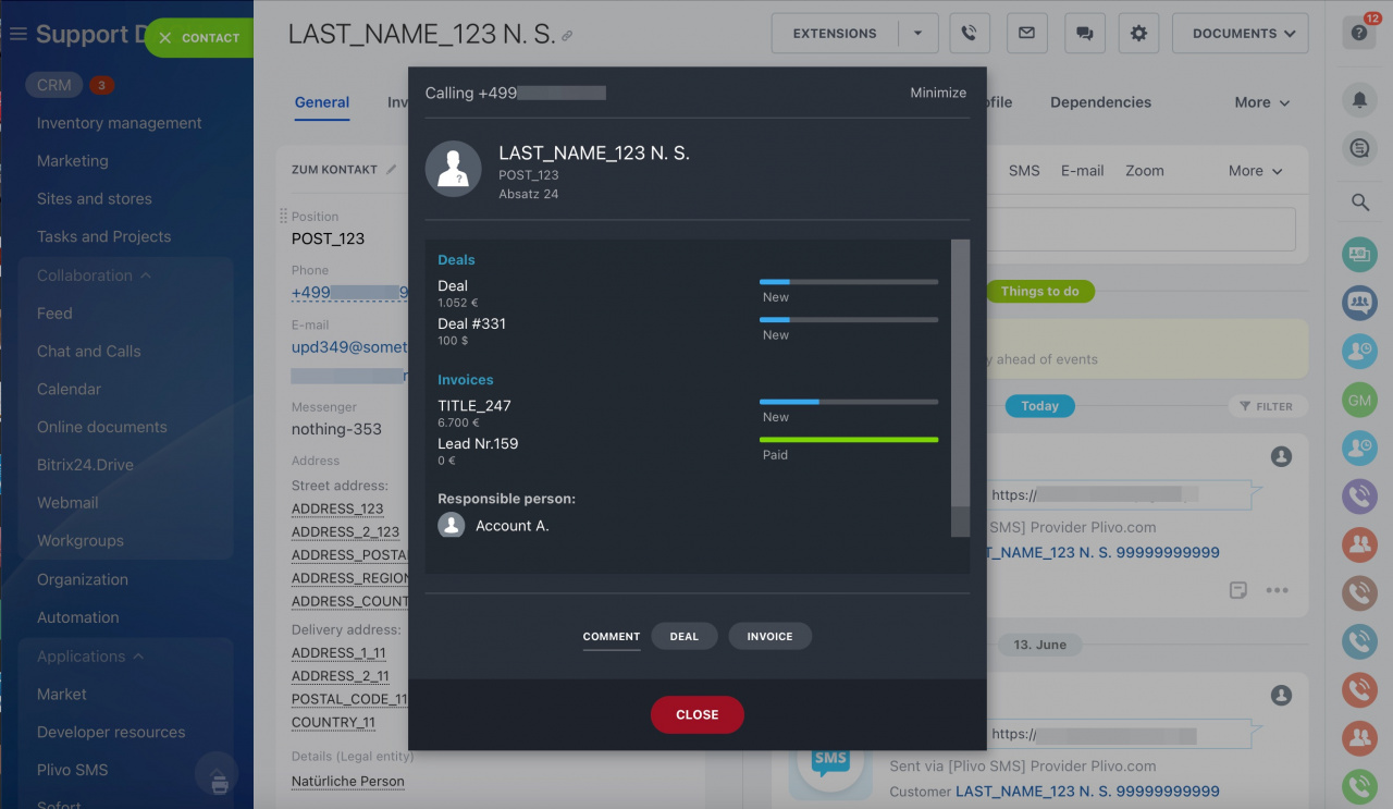 RingCentral telephony integration app